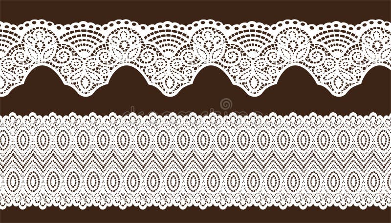 Set of Lace Trim Vectors. Jacquard Mesh Lace Fabric. Stock Vector ...