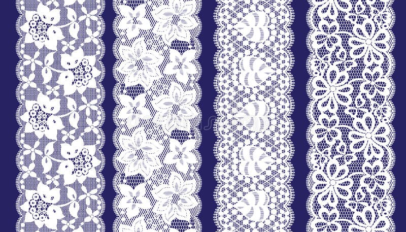 Set of Lace Trim Vectors. Jacquard Mesh Lace Fabric. Stock Vector ...