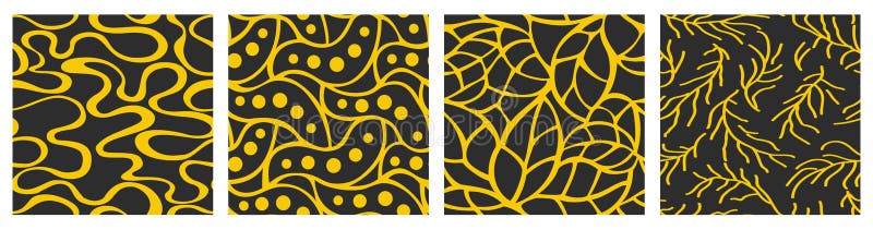 Abstract Collection of Seamless Patterns with Irregular Lines and ...