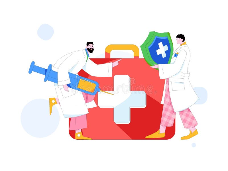 Medical Characters Fighting the Epidemic Flat Vector Concept Operation ...