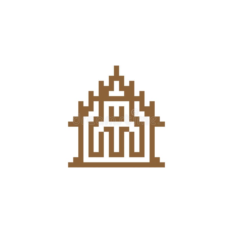 城堡、宫殿或庙宇标志设计图 向量例证. 插画 包括有 图标, 印度教, 堡垒, 房子, 概念, 商业, 信函 - 178101585