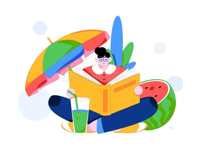 Summer Characters daily Life Scene Illustration Stock Vector ...