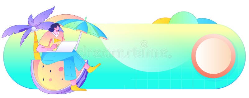 Summer Characters daily Life Scene Illustration Stock Vector ...
