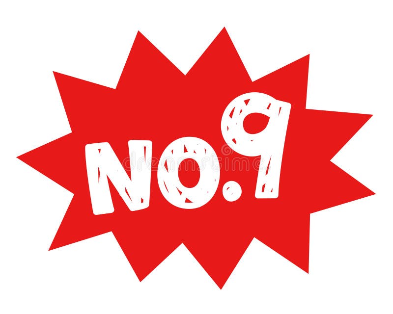 POP Label No.9 ,nine, Red Offer Label Stock Photo - Illustration of ...