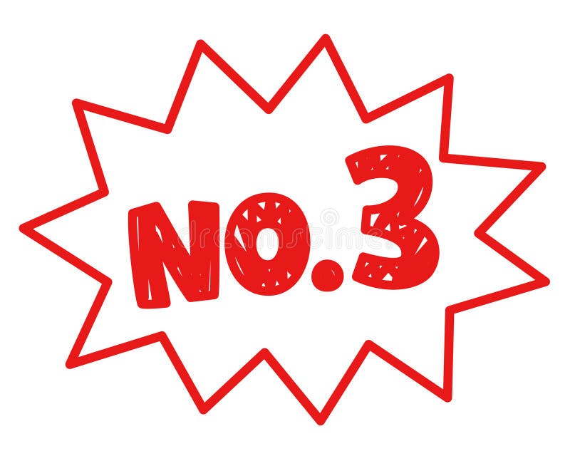 POP Label No.3 ,three, Red Offer Label Stock Image - Illustration of ...