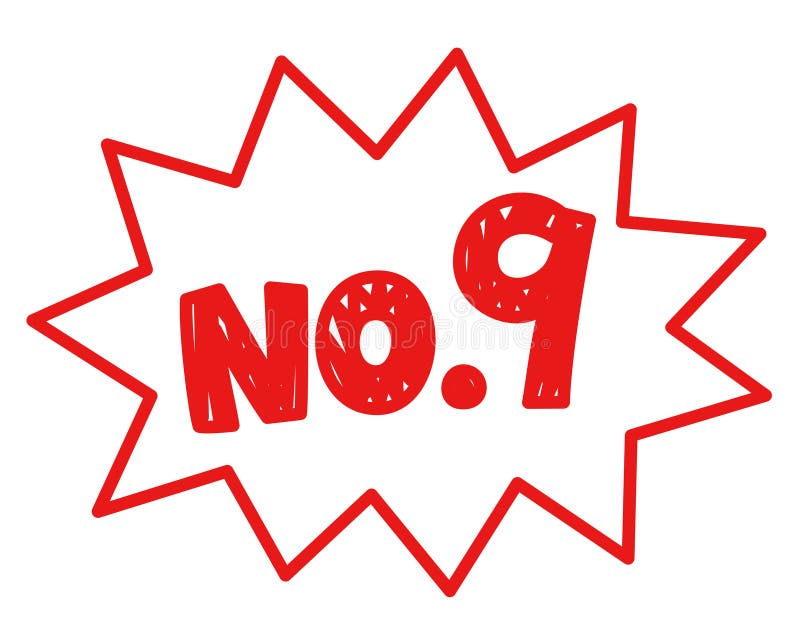 POP Label No.9 ,nine, Red Offer Label Stock Image - Illustration of ...