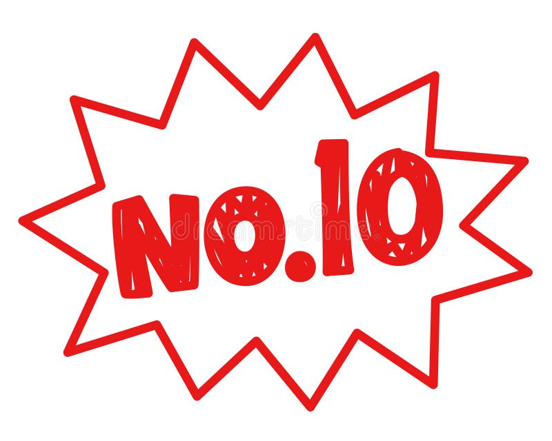 POP Label No.10 ,ten, Red Offer Label Stock Photo - Illustration of ...