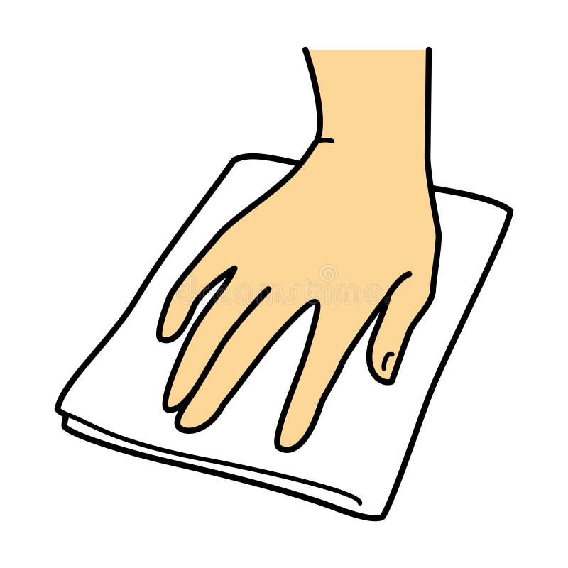 Hand, Cleaning with Dust Cloth, Illustration Image Stock Photo ...