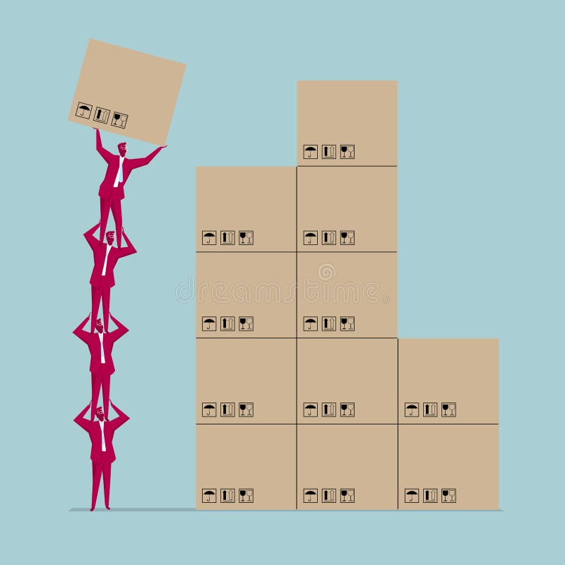 Warehouse Teamwork Cartoon With The 5S Activities Stock Vector ...