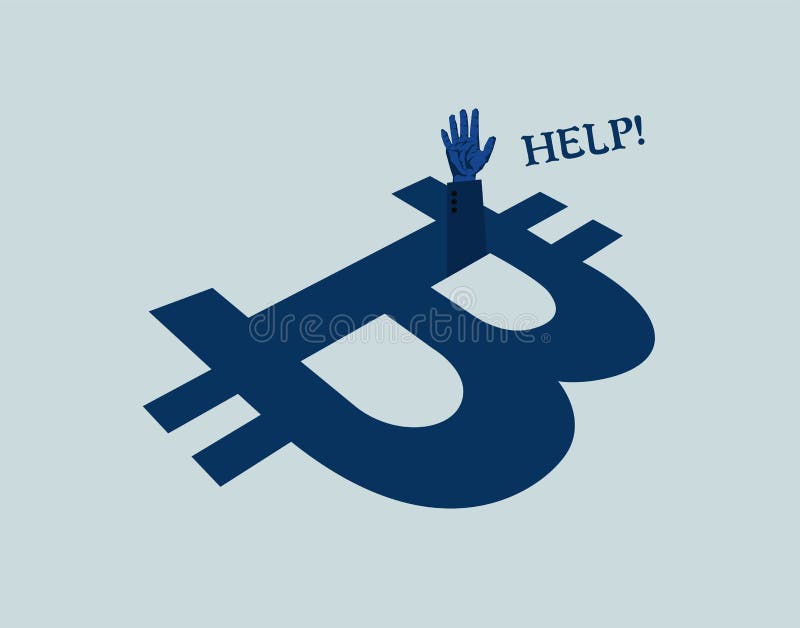 Business People Cry for Help in Bitcoin Currency Symbols, Investment ...