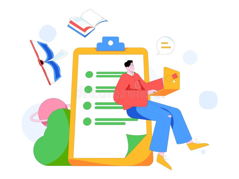 Education and Learning People Flat Vector Concept Hand Drawn ...