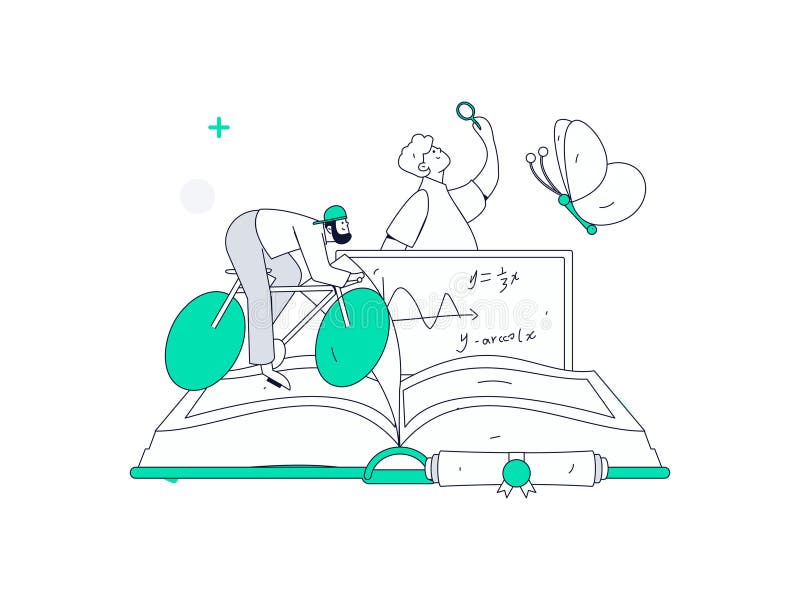 Education and Learning People Flat Vector Concept Hand Drawn ...