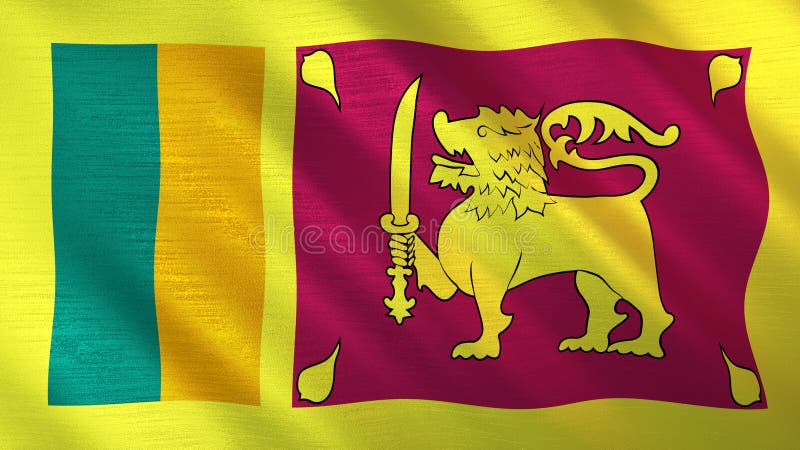 斯里兰卡国旗. 斯里兰卡的发光的丝绸标志. 高质量的绘制插图3d 库存例证 - 插画 包括有 外交, 国家: 196145313