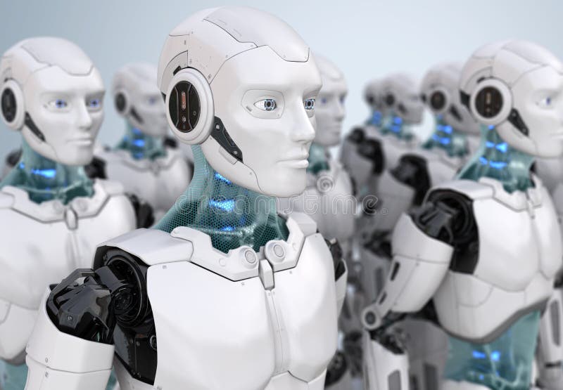 机器人人群 库存例证. 插画 包括有 连接数, 想象力, 命令, 火炮, 事实, 技术, 机器人, 选择 - 134038383