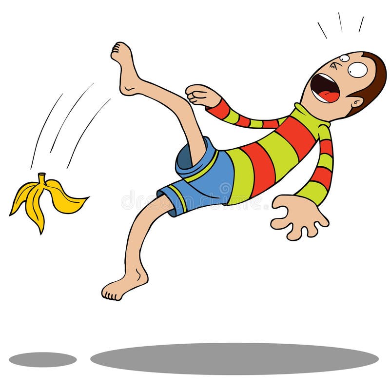 滑倒Banana 向量例证. 插画 包括有 惊奇, 粗心大意, 例证, 创伤, 男人, 符号, 向量, 下降 - 26398456
