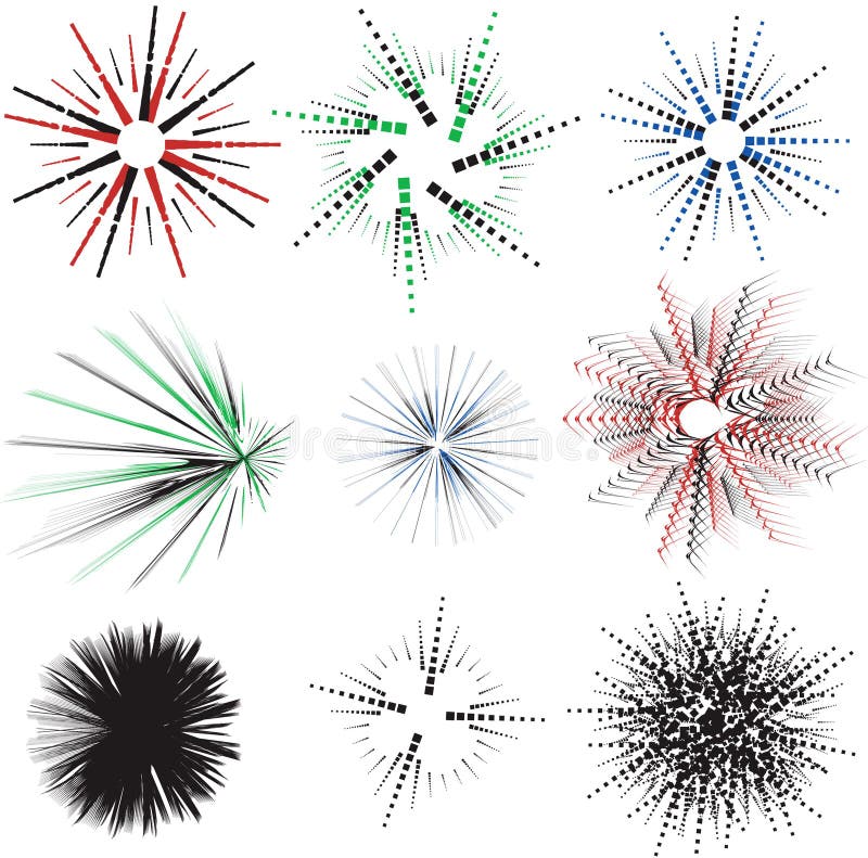 Bursts 向量例证. 插画 包括有 漏洞, 红色, 扩展, 墨水, 复制, 抽象, 靠山, 格朗基, 中心 - 5096806