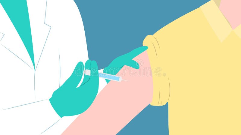 A Doctor Injects a Vaccine into a Patient`s Right Arm. Stock Vector ...