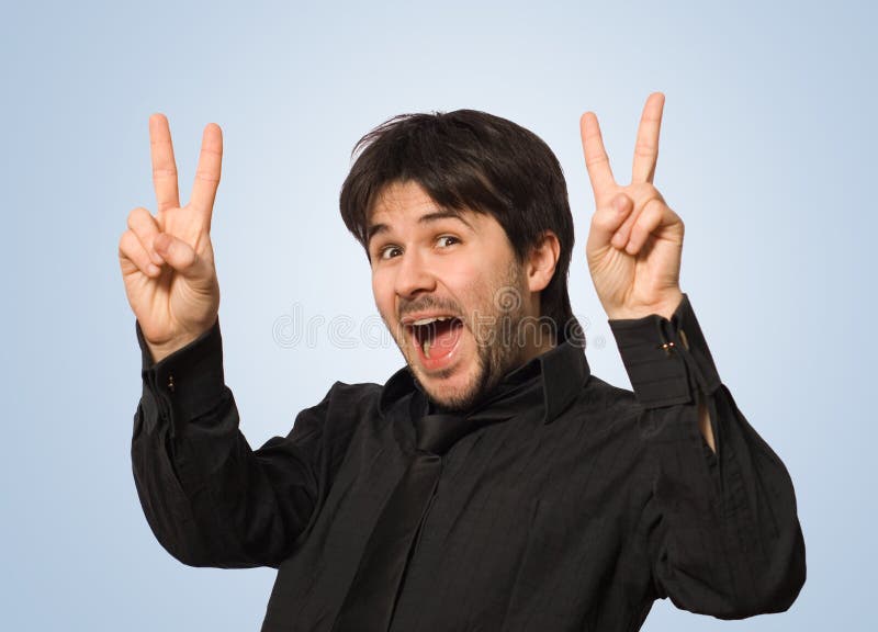 Victory 库存图片. 图片 包括有 投反对票, 办公室, 领导, 手指, 高兴, 成人, 纵向, 衣领 - 12662971