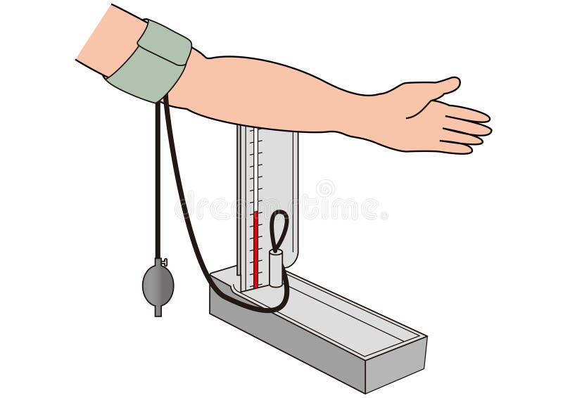 Measuring Blood Pressure Using a Blood Pressure Meter Stock Vector ...