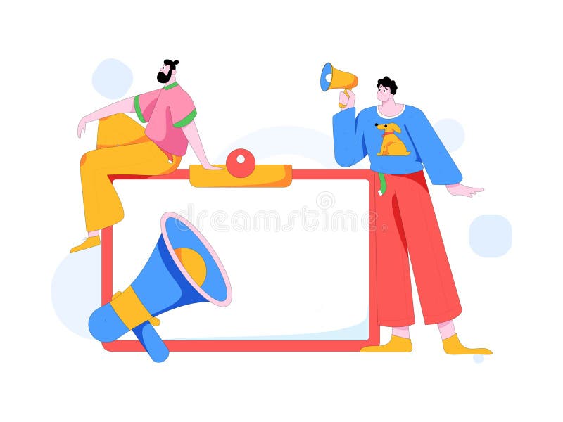 Notification Announcement Vector Creative Flat Hand Drawn Illustration ...