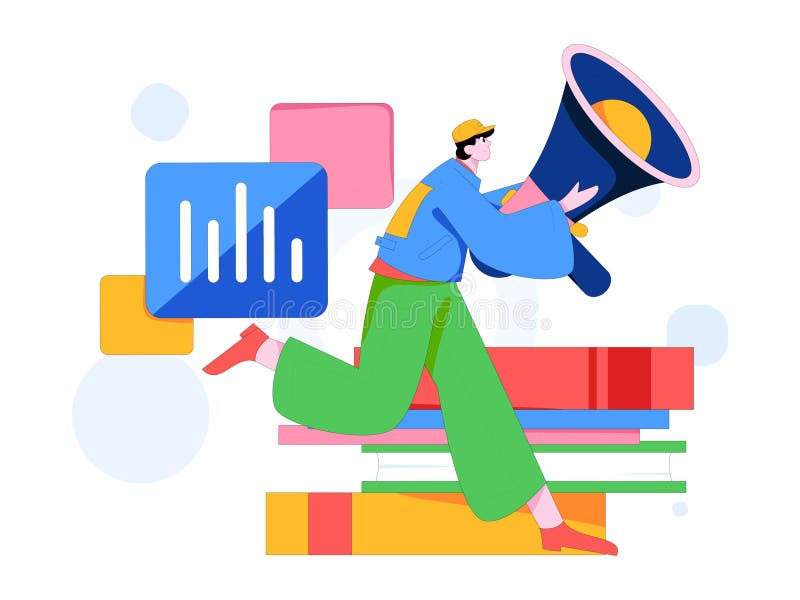 Notification Announcement Vector Creative Flat Hand Drawn Illustration ...