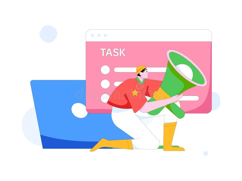 Notification Announcement Vector Creative Flat Hand Drawn Illustration ...