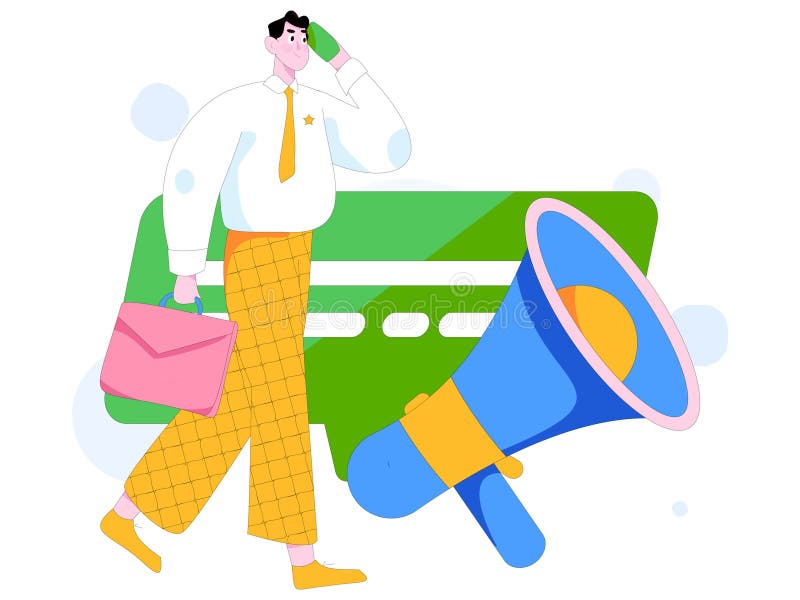 Notification Announcement Vector Creative Flat Hand Drawn Illustration ...