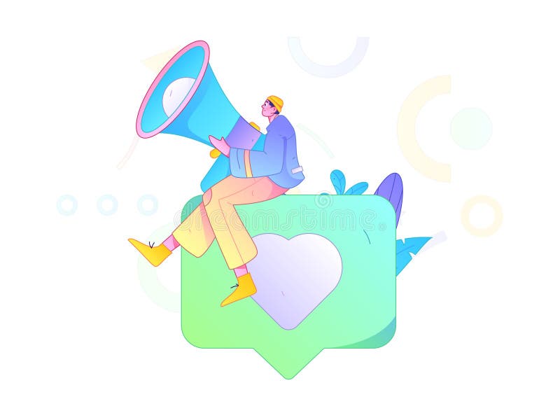 Notification Announcement Vector Creative Flat Hand Drawn Illustration ...