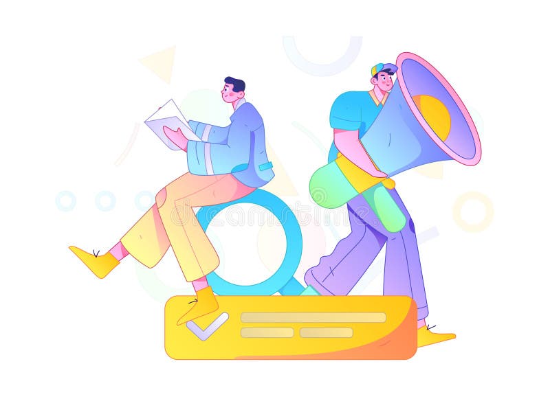 Notification Announcement Vector Creative Flat Hand Drawn Illustration ...