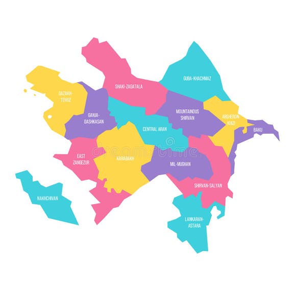 阿塞拜疆行政区划政治地图 库存例证. 插画 包括有 地区, 映射, 国界的, 区域, 亚特兰提斯, 国家（地区） - 266591706
