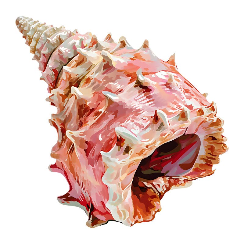 Large Spiky Conch Shells Stock Illustrations – 6 Large Spiky Conch ...