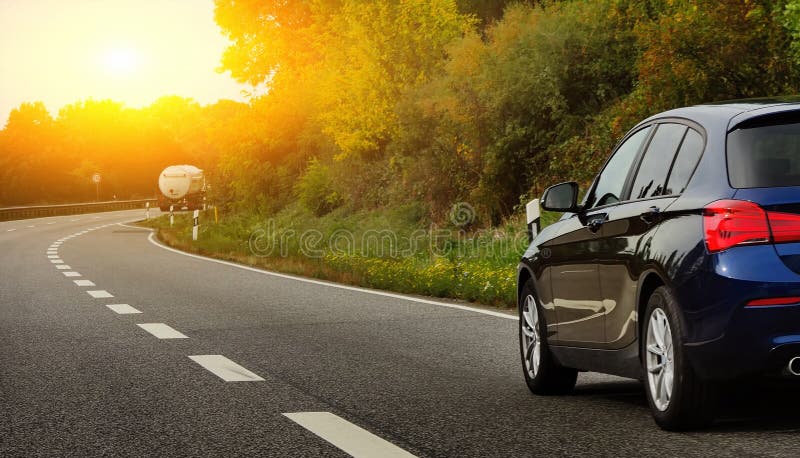 Â car on autobahn stock image. Image of path, color - 192686643