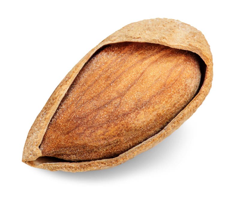 Â Almond Nut with Cracked Almond Shell Isolated on White Background ...