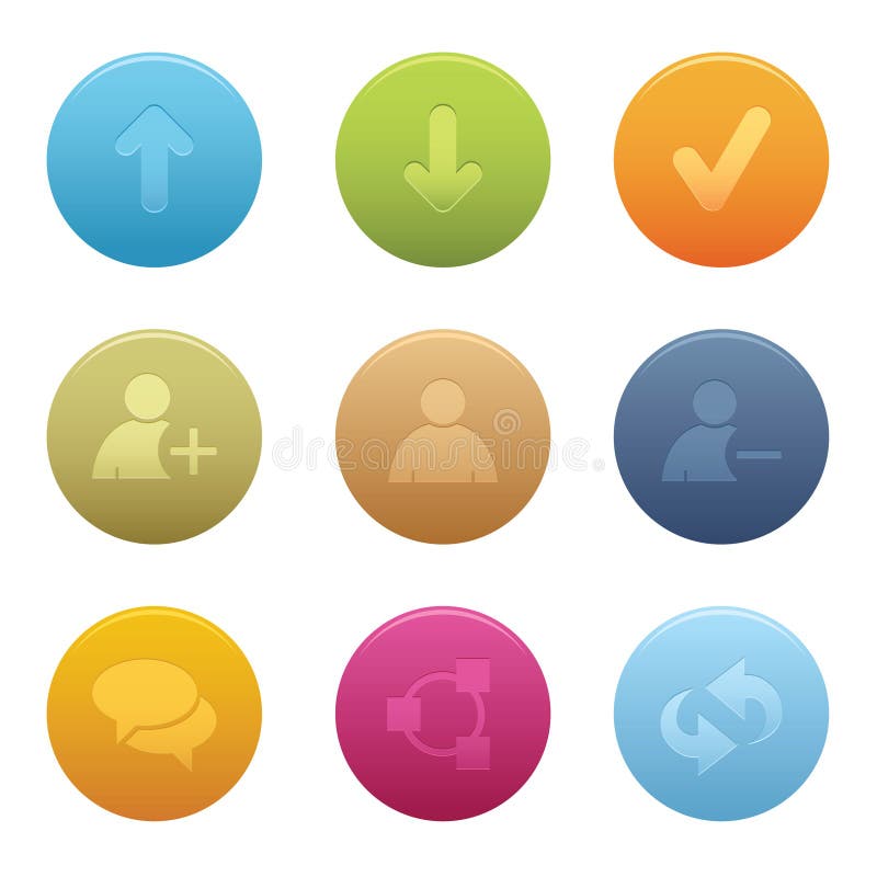 01 Circle Chat Media Icons stock vector. Illustration of communication ...