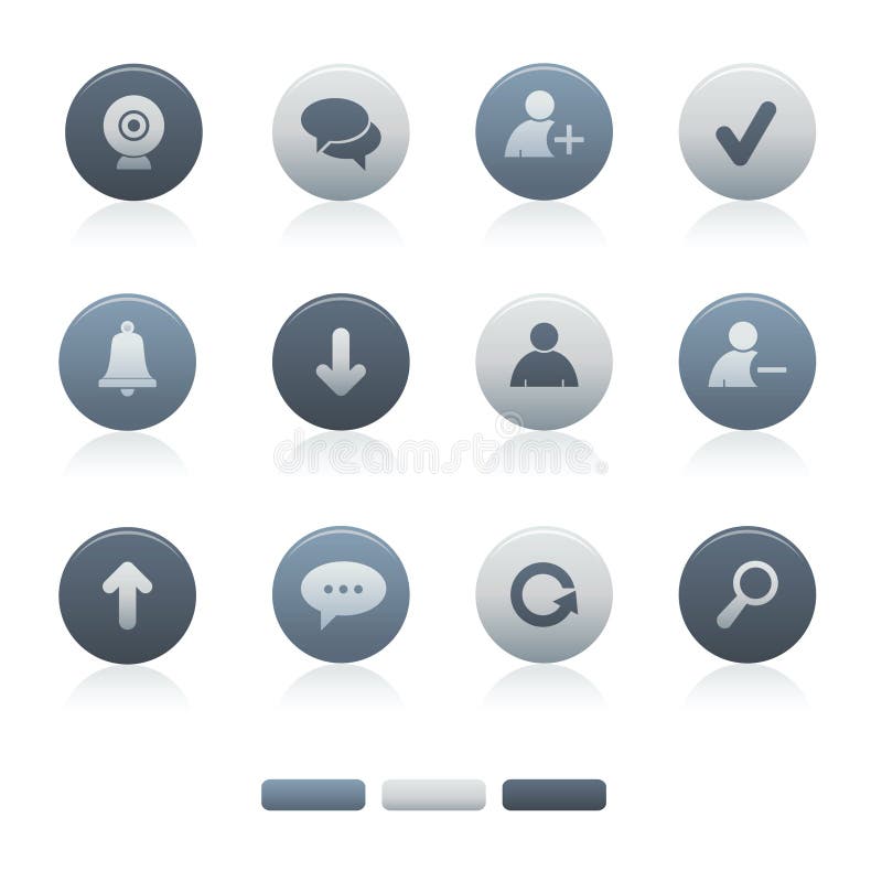 01 Circle Mixed Gray Chat Media Icons Stock Vector - Illustration of ...