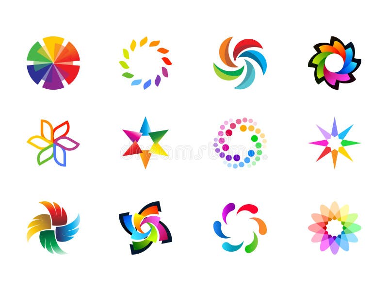 Colorful logos stock illustration. Illustration of internet - 16416793