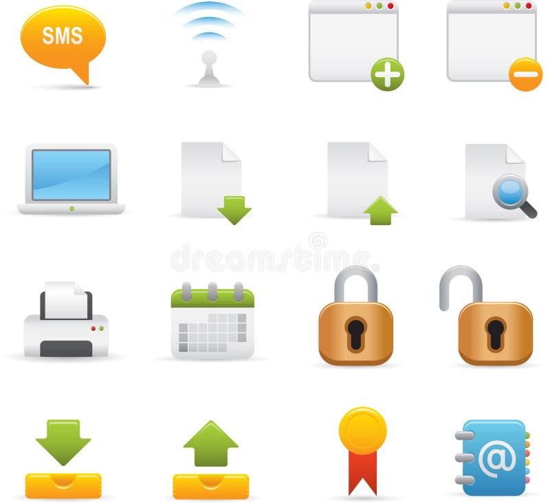 06 iconos del Internet stock de ilustración. Ilustración de vector ...