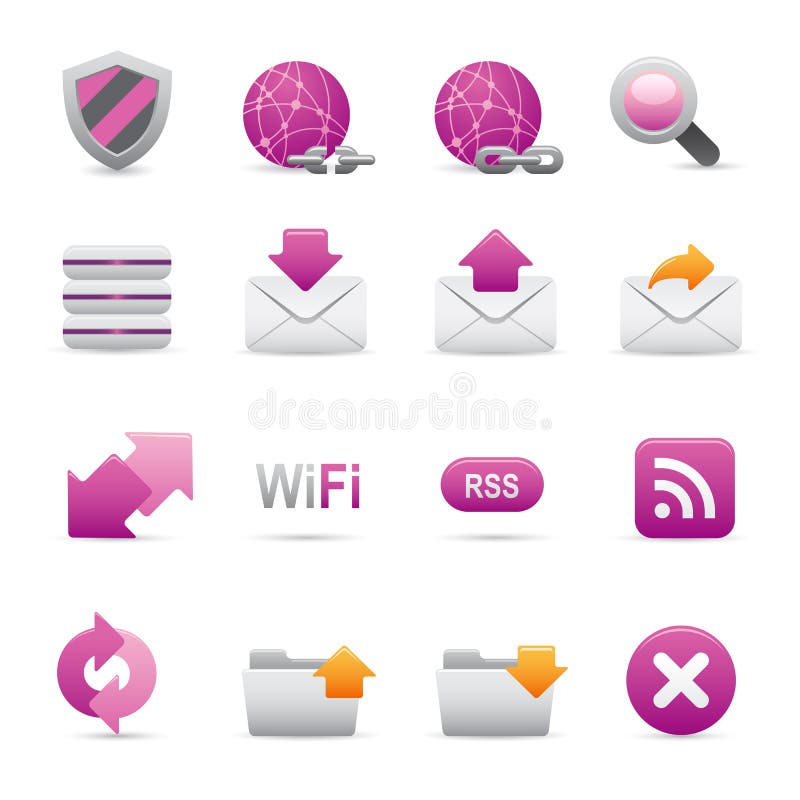 07 Purple Internet Icons stock vector. Illustration of folder - 18876360