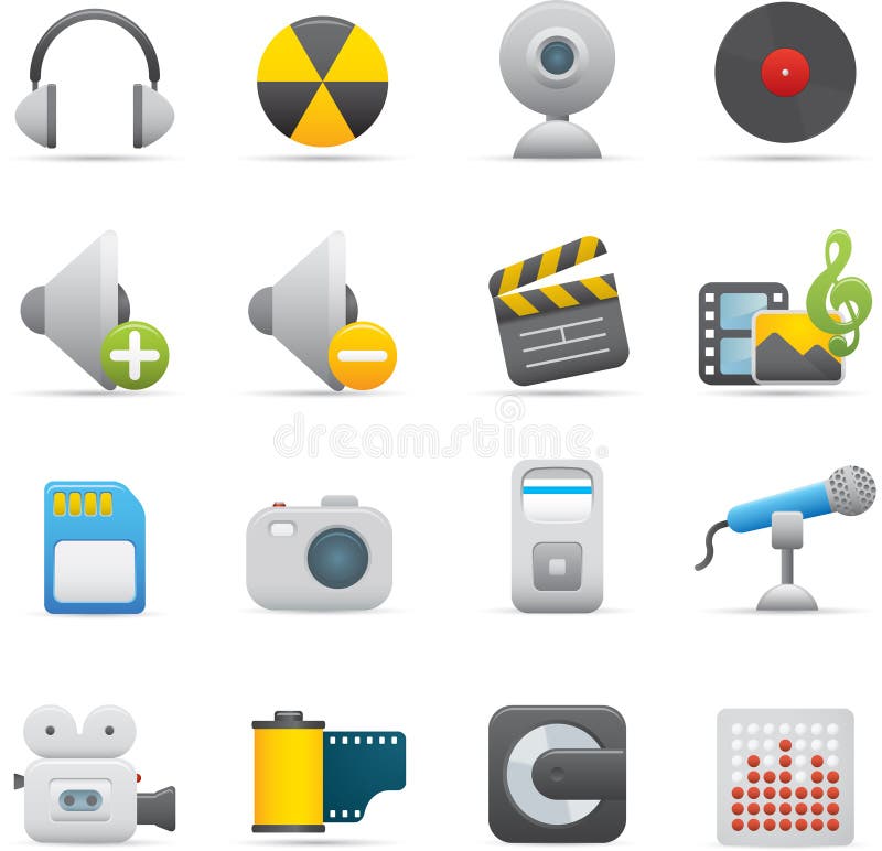 Project audio icons stock vector. Illustration of computer - 3490994