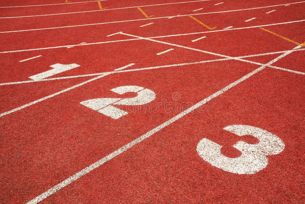 1,2,3 on a Running Track Line Stock Photo - Image of grounds, curves ...