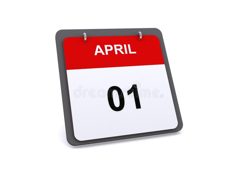 1. Apriltag auf Kalender stock abbildung. Illustration von hintergrund ...