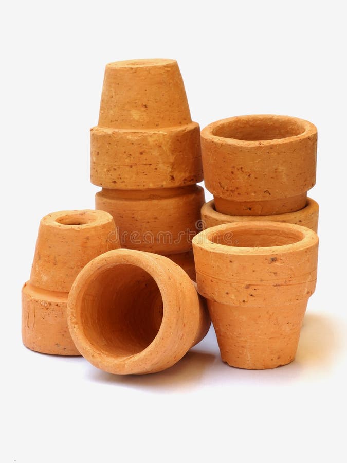 1-inch clay pots stock image. Image of plant, garden - 17583611