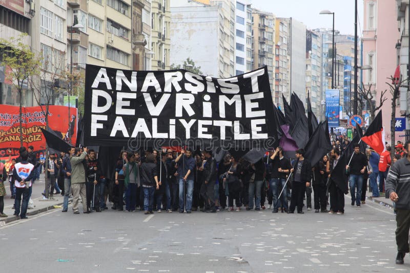 1 May in Taksim, Istanbul editorial stock image. Image of rain - 19353204