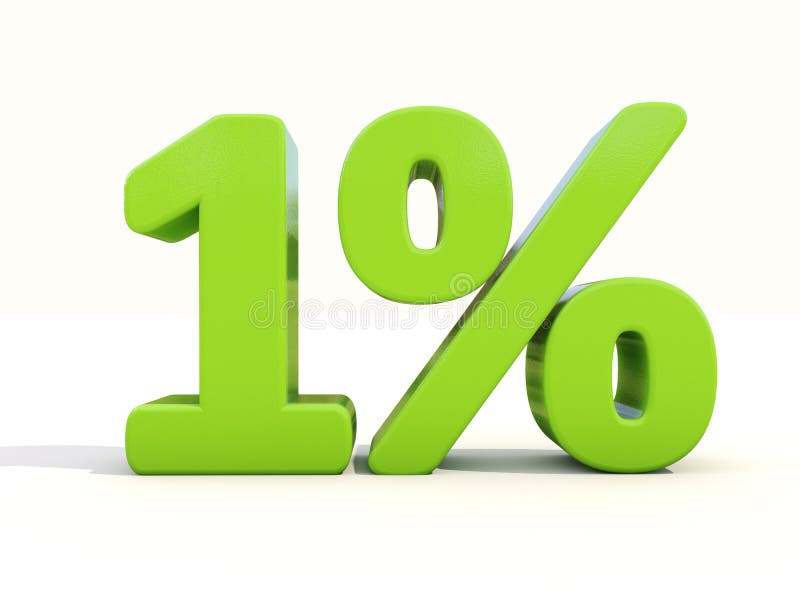 1 Percentage Rate Icon on a White Background Stock Photo - Image of ...