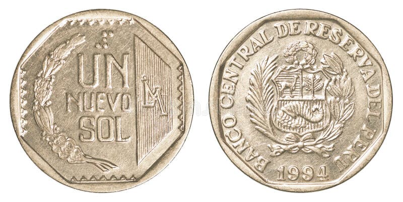 5 Peruvian nuevo sol coin stock photo. Image of payment - 37554062
