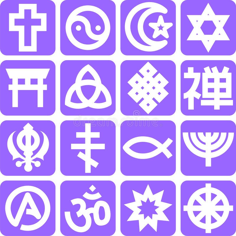 Ensemble De Symboles Religieux Ensemble Noir Simple D'icône De Signes ...
