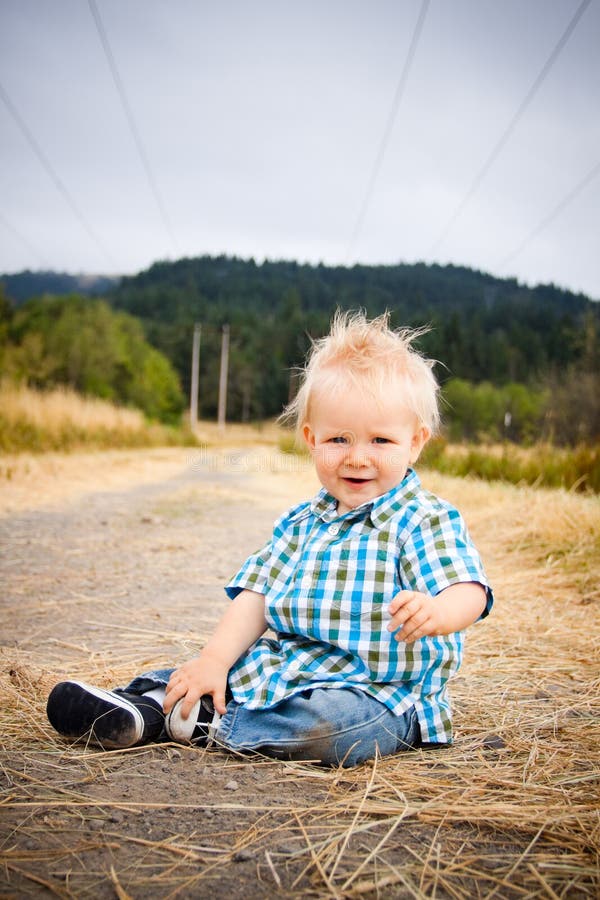 1 Year Old Boy stock photo. Image of outside, spiked - 15511524