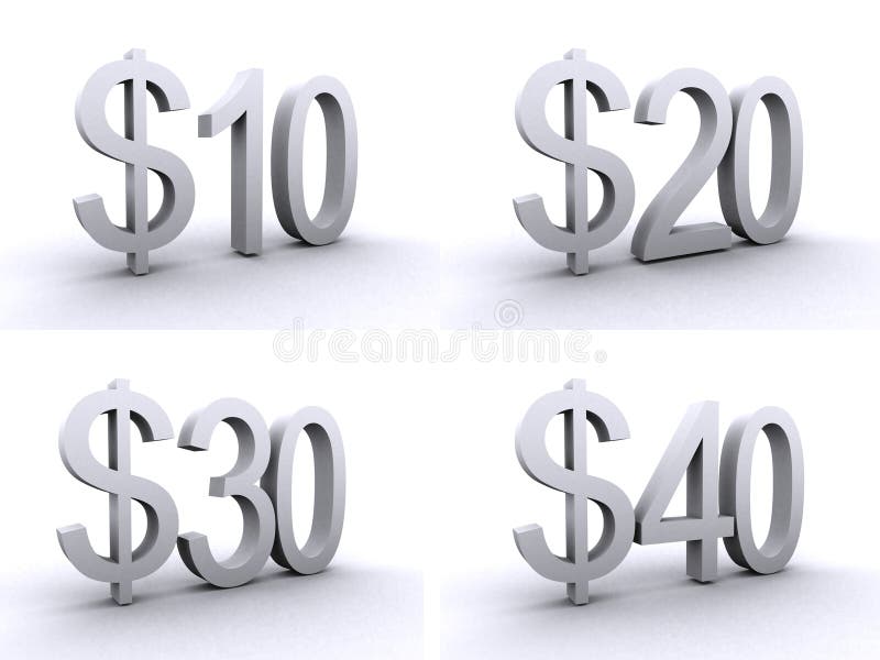 10, 20, 30, 40 dólares stock de ilustración. Ilustración de financiero ...