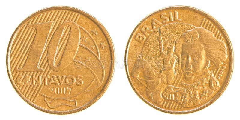 25 Brazilian Real Centavos Coin Stock Image - Image of finance, five ...