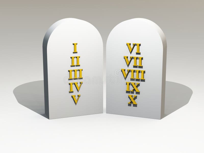 10 Commandments on Stone Tablet Stock Illustration - Illustration of ...